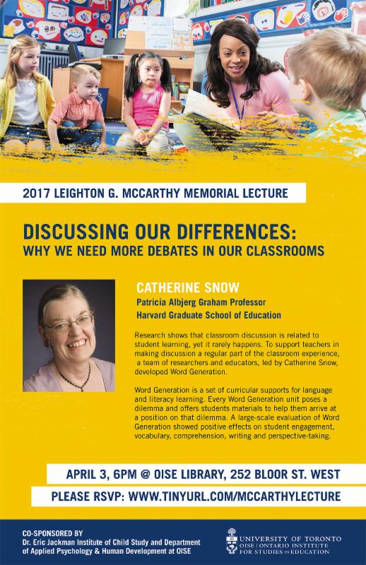 Catherine Snow talk | Literacy Teaching and Teacher Education